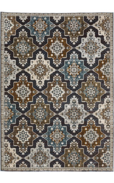 Oriental Weavers Ellington Ell07 Blue - Rust | Rug Studio