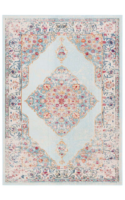 Monaco MNC280A Ivory - Turquoise | Rug Studio