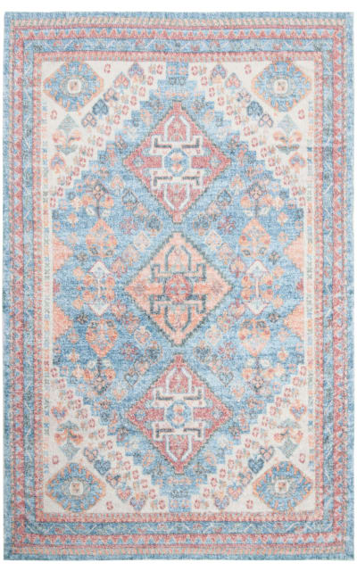 Saffron SFN556M Blue - Rust | Rug Studio