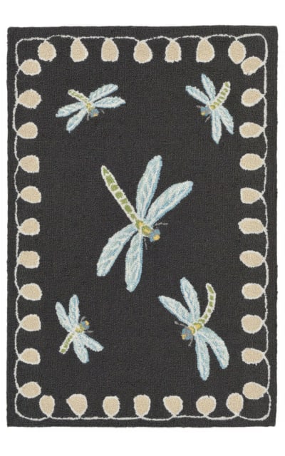 Trans-Ocean Frontporch Dragonfly 204847 Midnight | Rug Studio