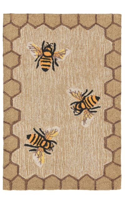 Trans-Ocean Frontporch Honeycomb Bee 243212 Natural | Rug Studio