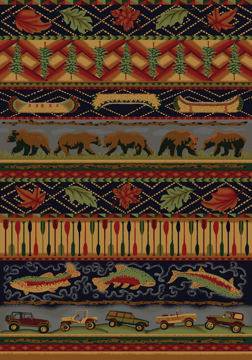 American Dakota Cabin Wilderness Trek Blue | Rug Studio