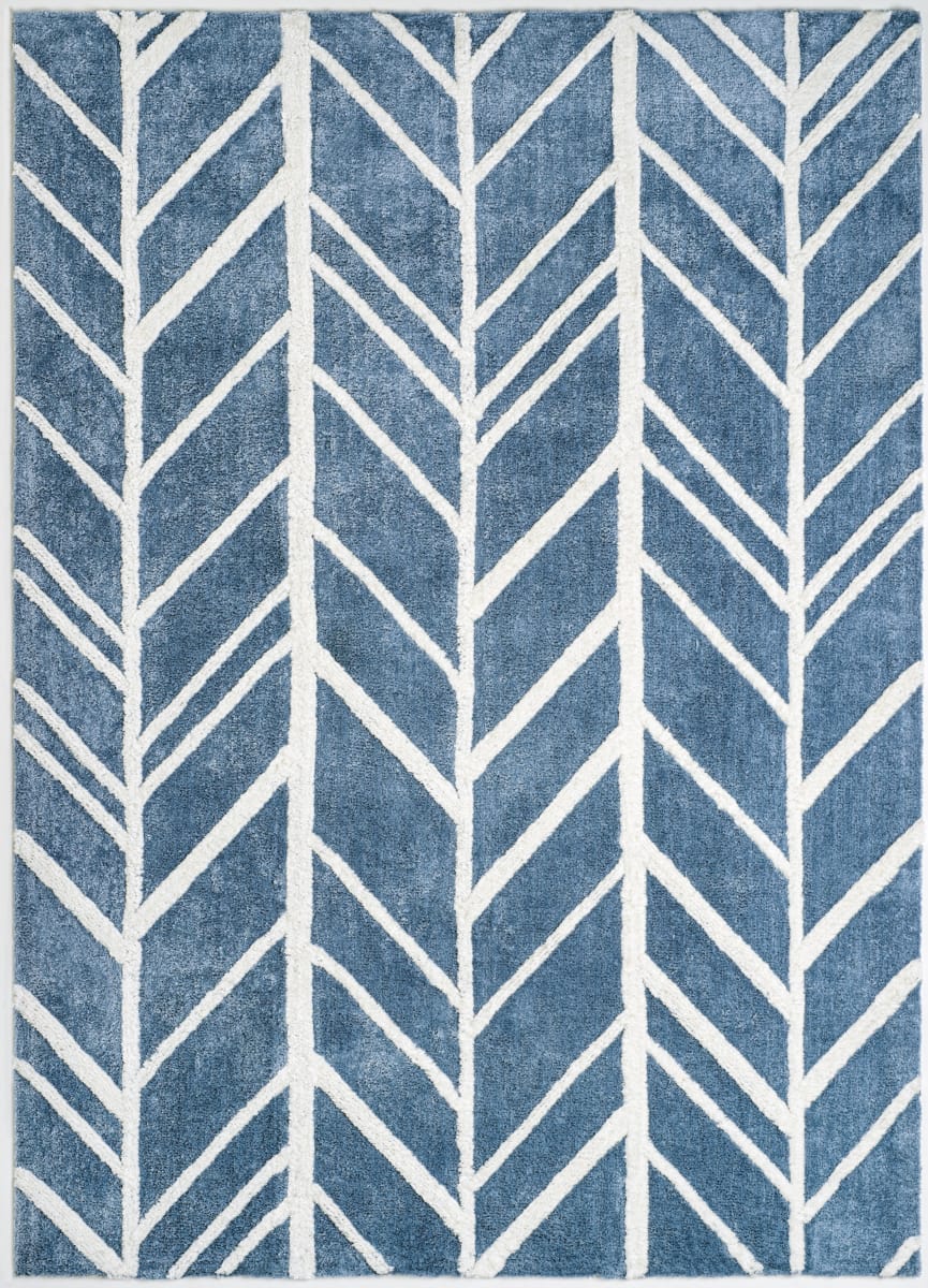 Anji Mountain Alder 142041 Blue - Ivory | Rug Studio