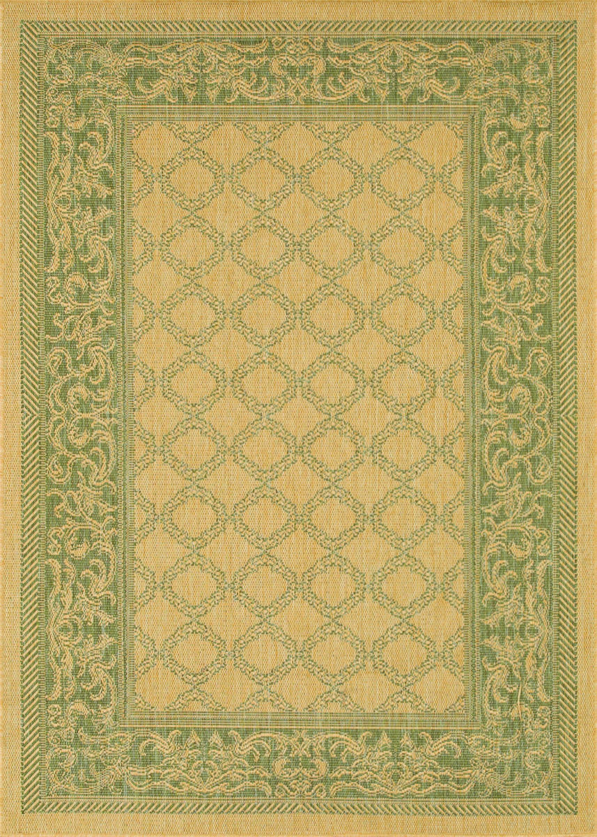 Couristan Recife Garden Lattice Natural - Green | Rug Studio