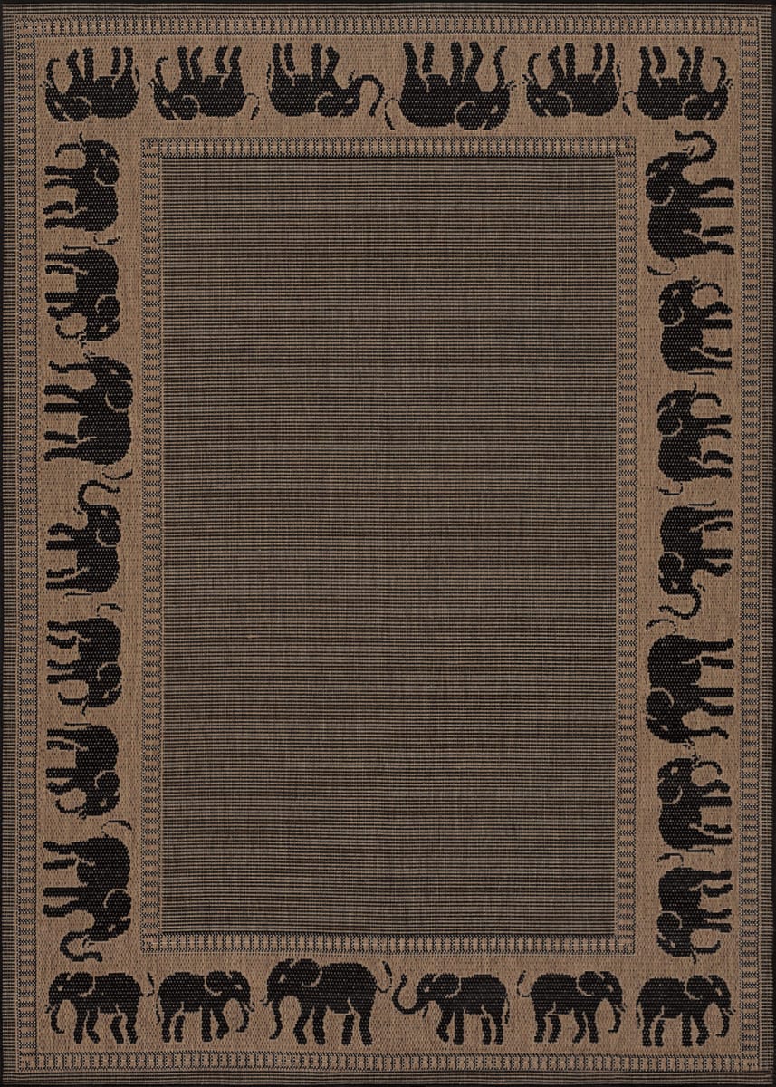 Couristan Recife Elephant Cocoa - Black | Rug Studio