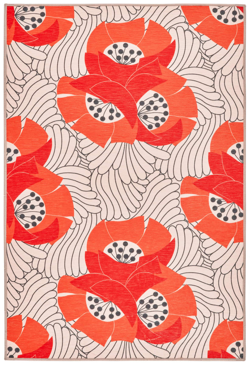 Dash and Albert Japanese Poppy Washable Multi | Rug Studio
