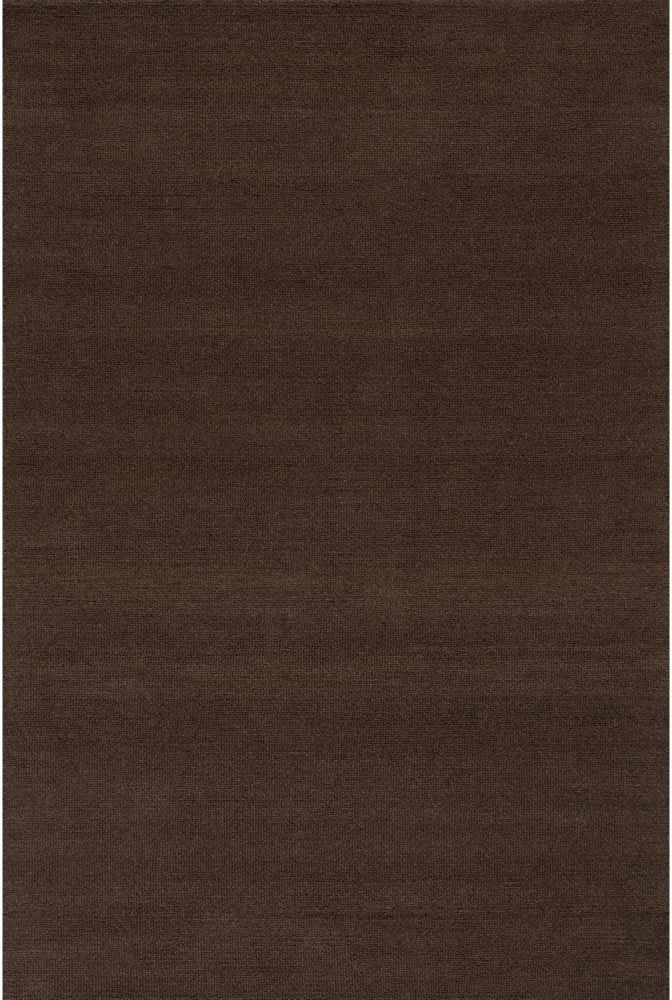 Dash and Albert Hollis Solid Wool Cozy Dark Brown Area Rug| Size| 4' x 6' #282432x1