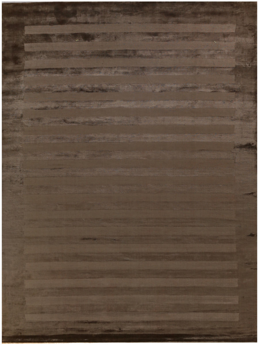 Exquisite Rugs Wide Stripe Hand Woven 3089 Dark Beige | Rug Studio