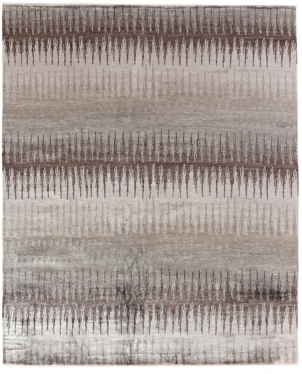 Exquisite Rugs Bamboo Silk Hand Knotted 3286 Gray - Brown | Rug Studio