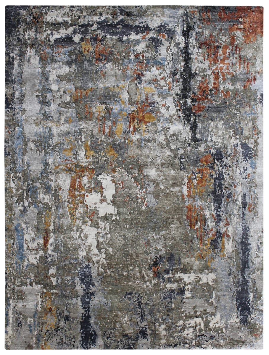 Exquisite Rugs Laureno Hand Knotted 4023 Navy - Silver - Multi | Rug Studio