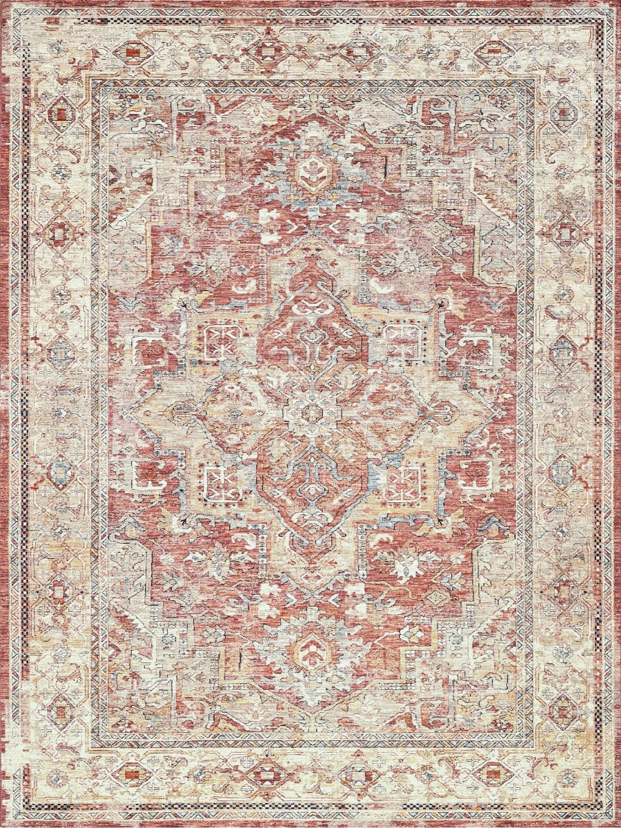 The Met x Exquisite Rugs Antique Loom Power Loomed 5600 Rust - Beige ...