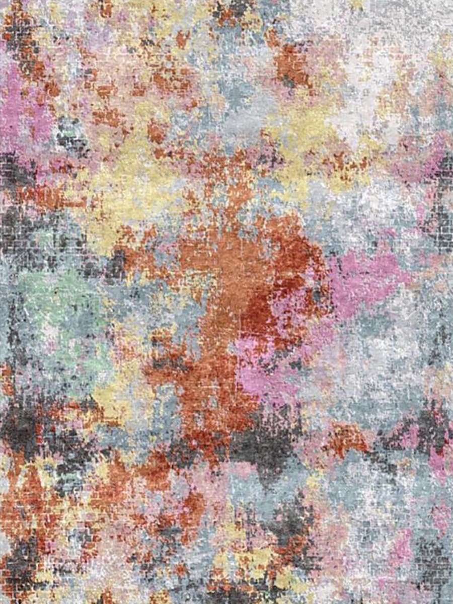 Floor Art Hand Knotted 5696 Purple - Rust | Rug Studio