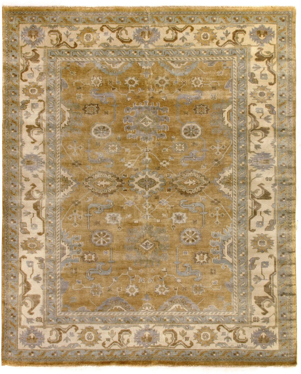 Exquisite Rugs Antique Weave Oushak Hand Knotted 9782 Yellow - Ivory ...