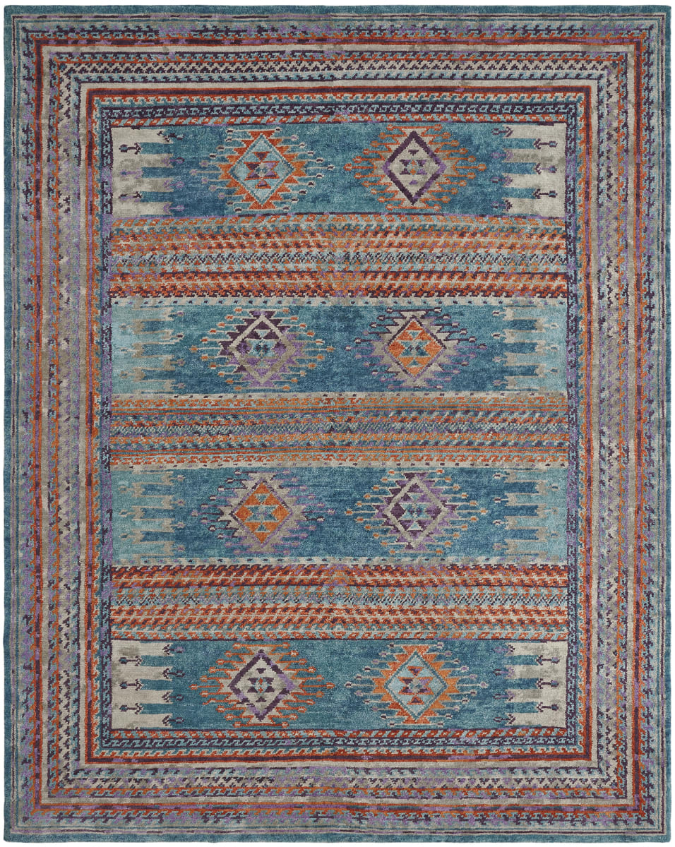 Famous Maker Mojore 100725 Teal - Multi | Rug Studio
