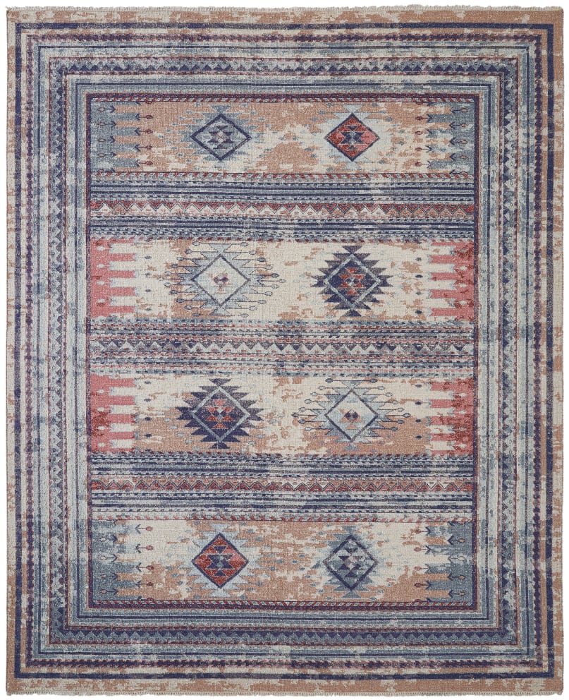 Famous Maker Soumak Crown 1001184 Indigo Multi | Rug Studio