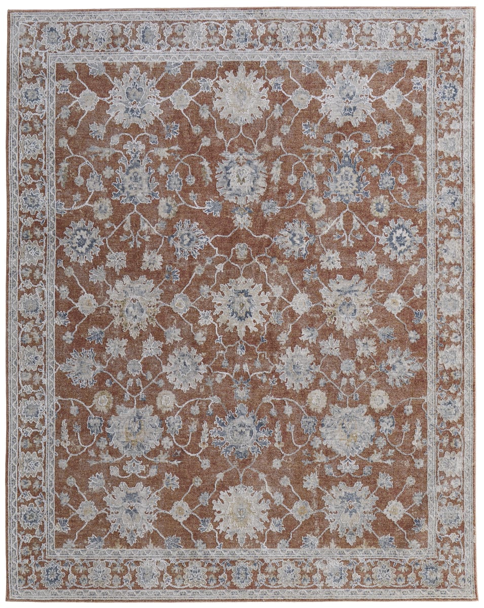 Feizy Pasha 39M7F Terracotta - Ivory | Rug Studio