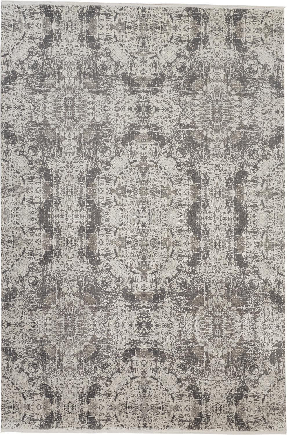 Feizy Cadiz 3989f Light Gray - Black | Rug Studio