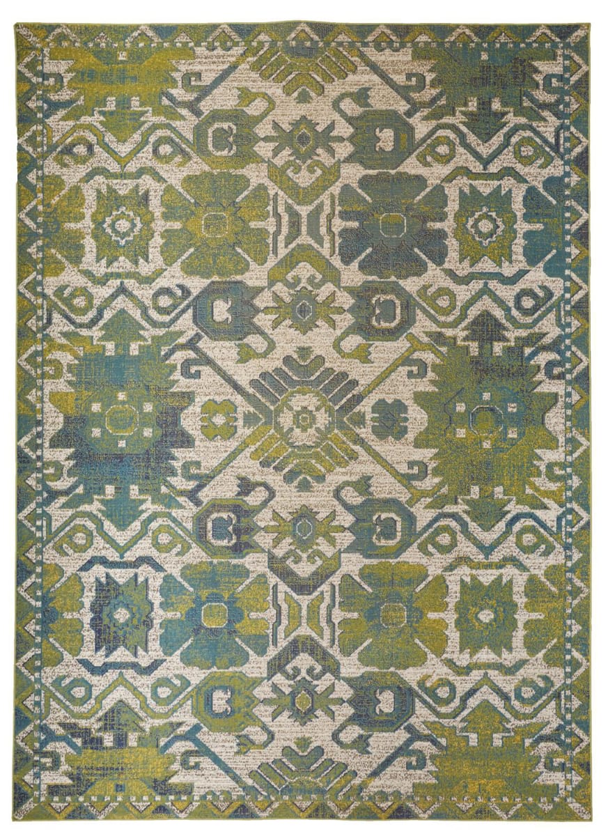 Feizy Foster 3758F Green - Beige | Rug Studio
