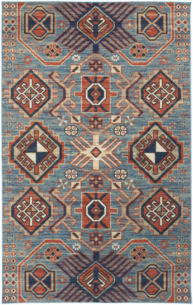 Feizy Nolan 39c9f Turquoise - Orange | Rug Studio