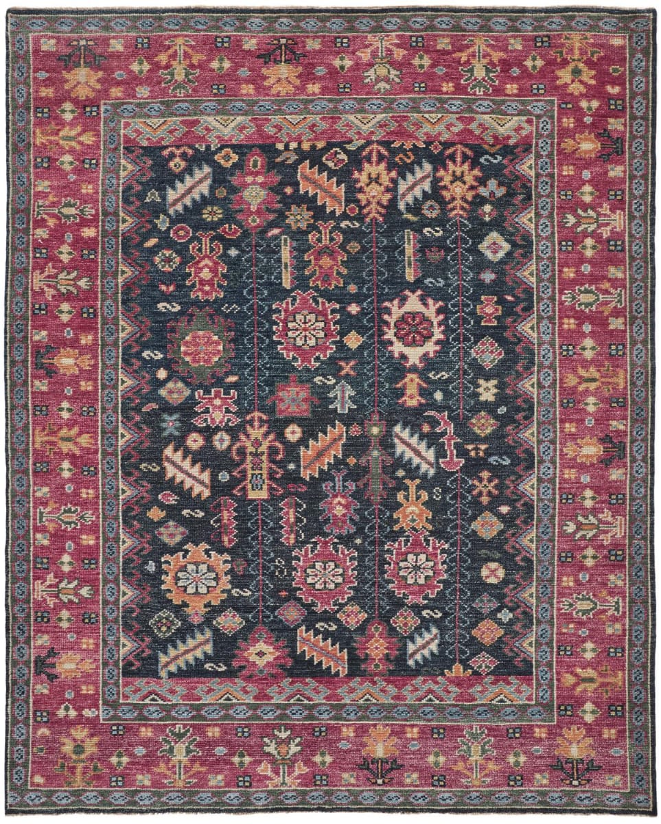Feizy Piraj 6741f Blue - Red | Rug Studio