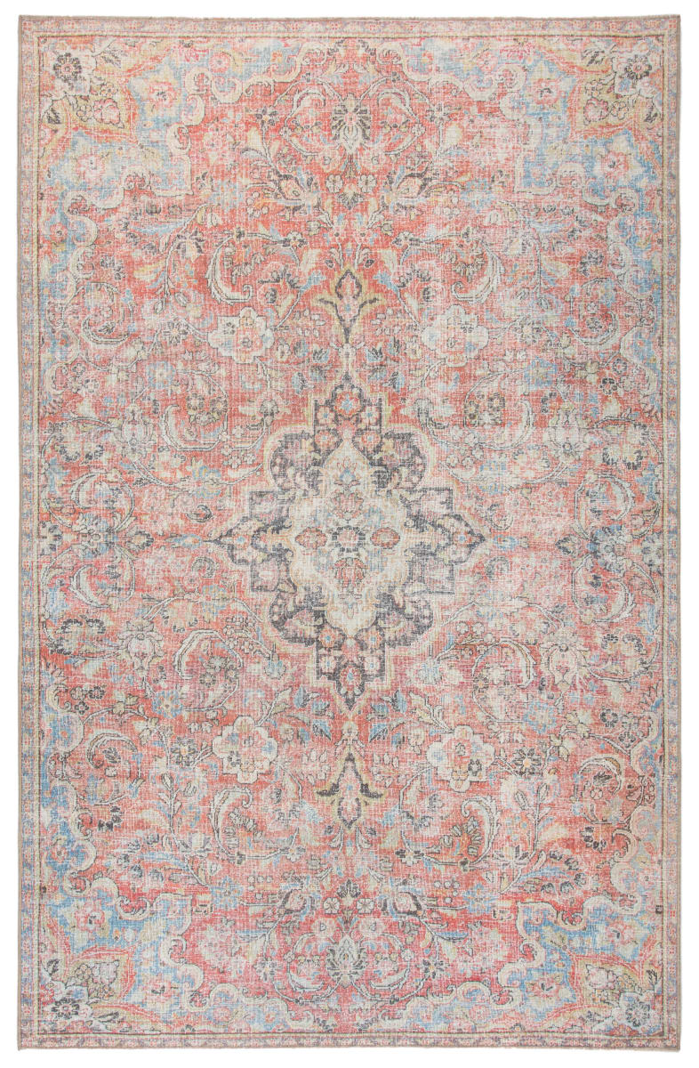 Jaipur Living Chateau Cht01 Foix Red - Light Blue | Rug Studio