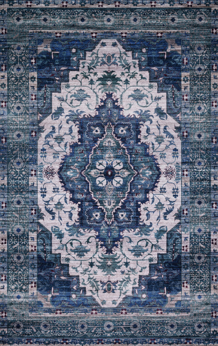 Loloi Cielo Cie-01 Ivory - Turquoise | Rug Studio