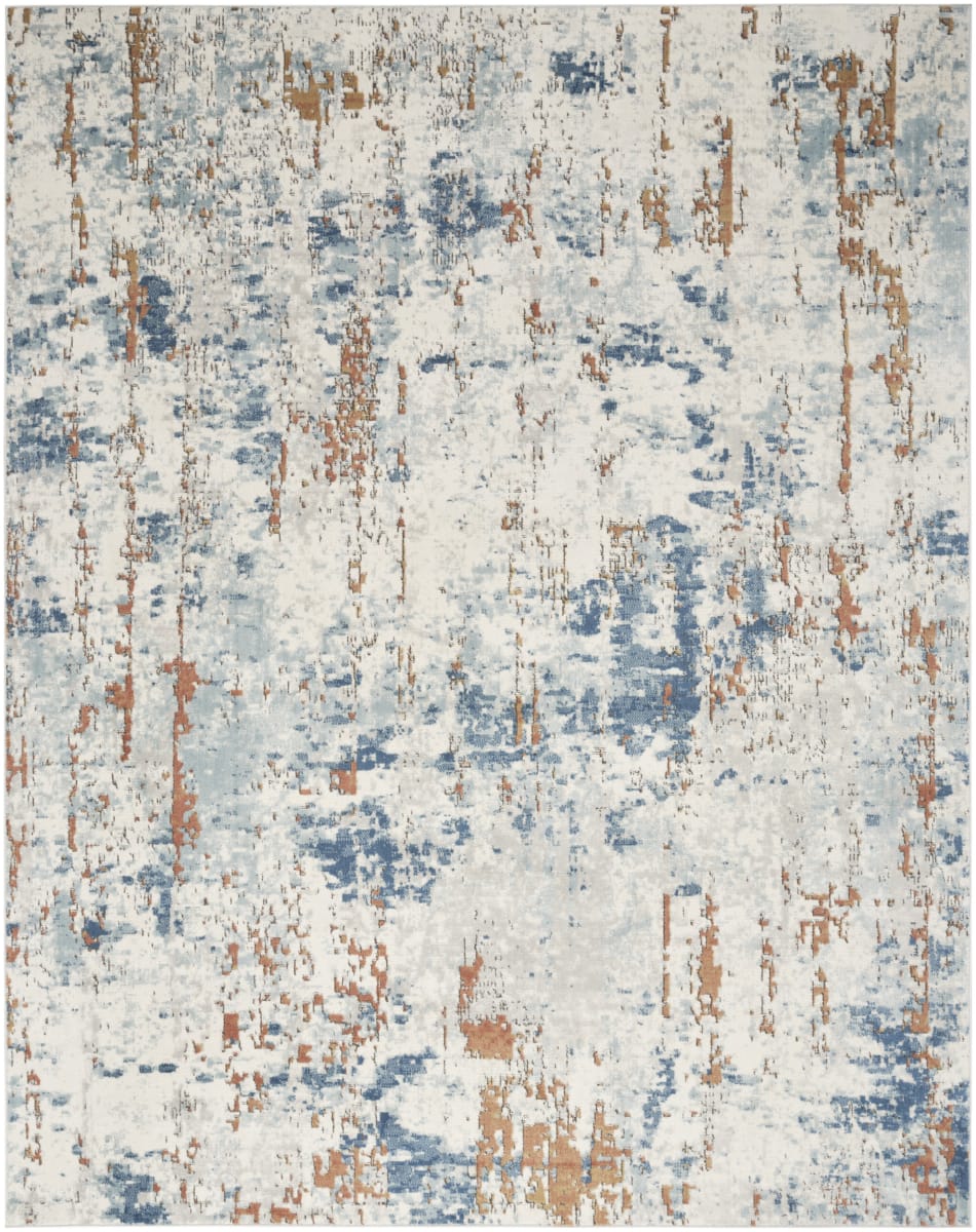 Nourison Home Quarry Qua01 Beige Blue Rust | Rug Studio