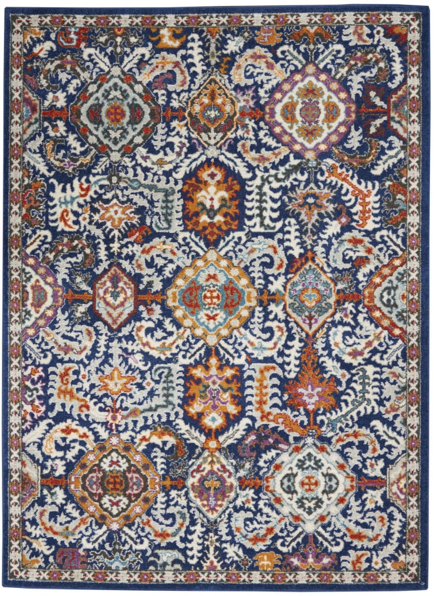 Nourison Passion PSN32 Blue-Multicolor | Rug Studio