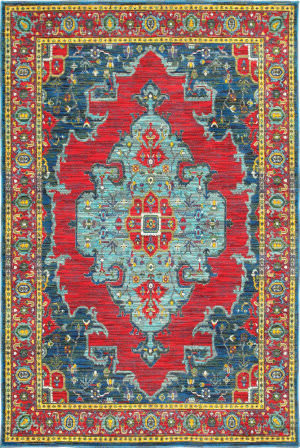 red yellow blue rug at Rug Studio