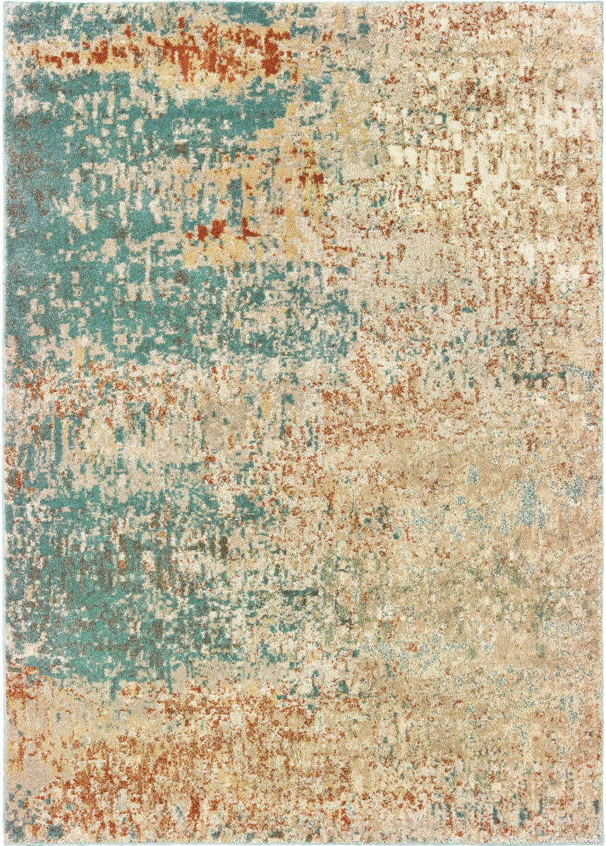 Oriental Weavers Carson 9654b Blue - Orange | Rug Studio