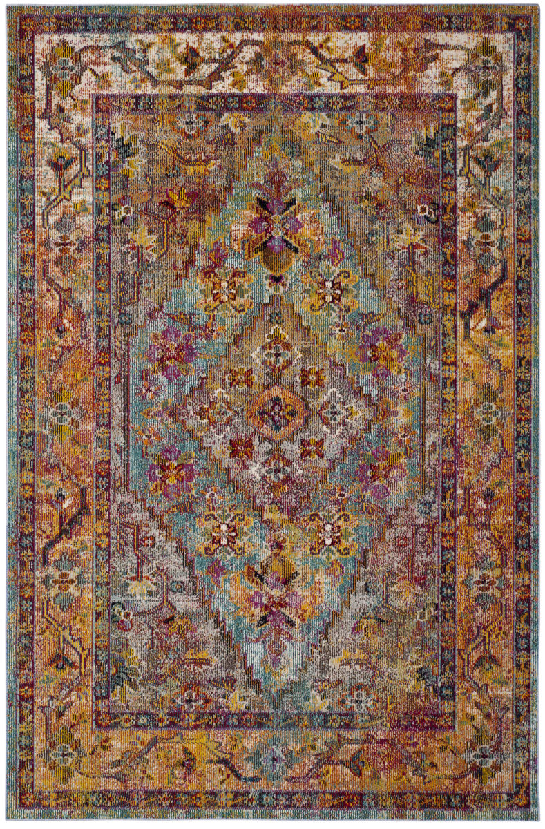 Safavieh Crystal Crs507a Light Blue - Orange | Rug Studio