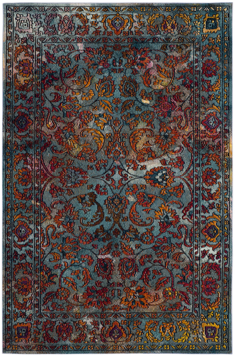Safavieh Crystal Crs515a Light Blue - Orange | Rug Studio