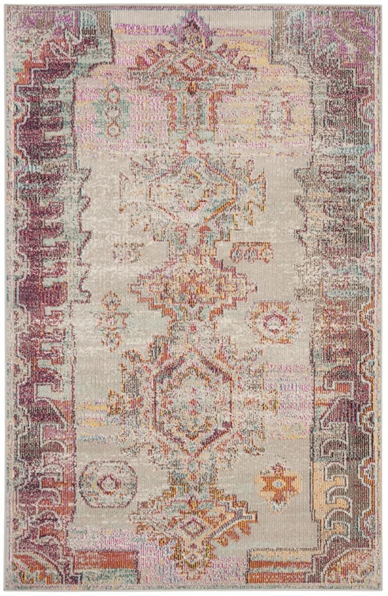 Safavieh Crystal CRS517P Light Grey - Purple | Rug Studio