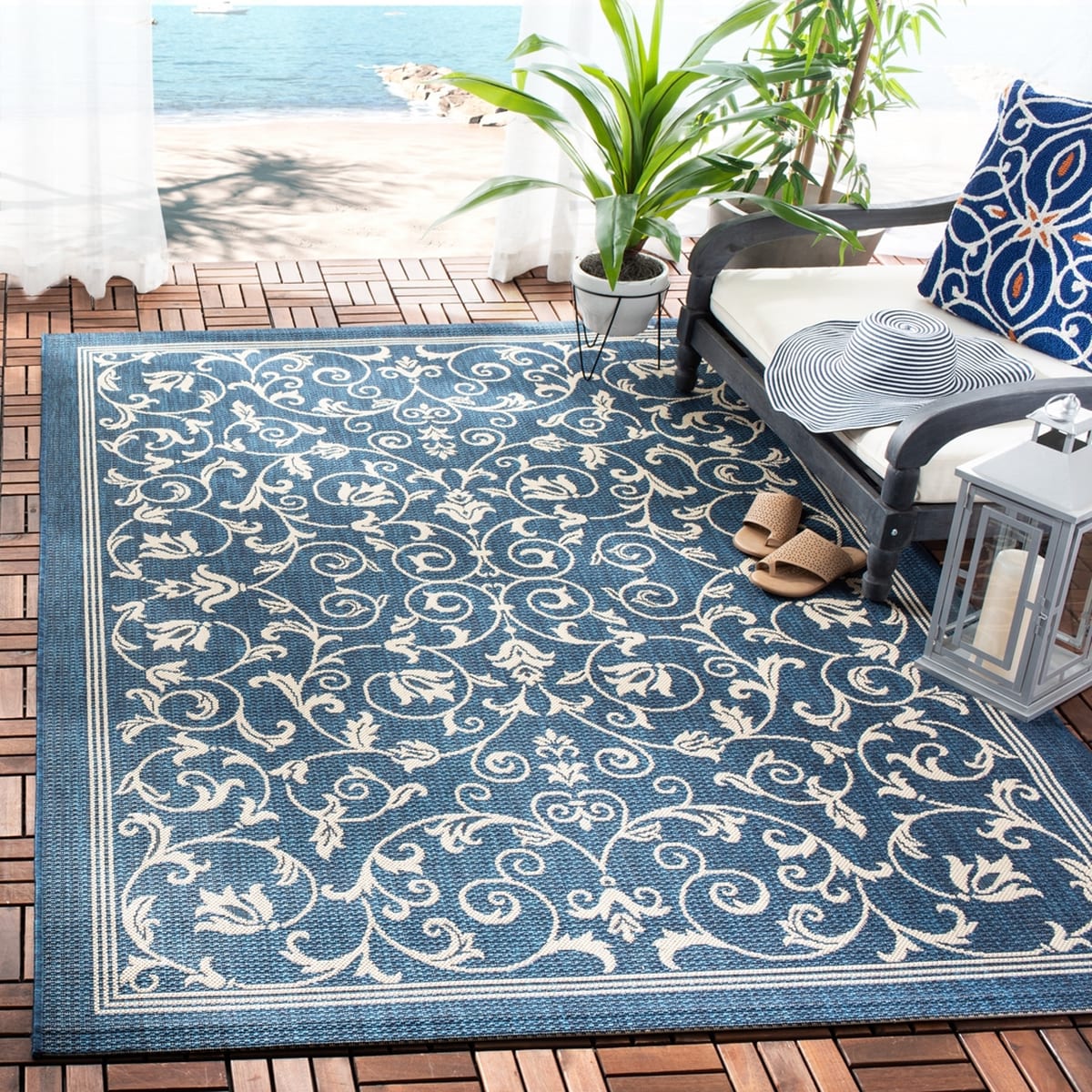 Safavieh Courtyard CY2098-268 Navy - Beige | Rug Studio