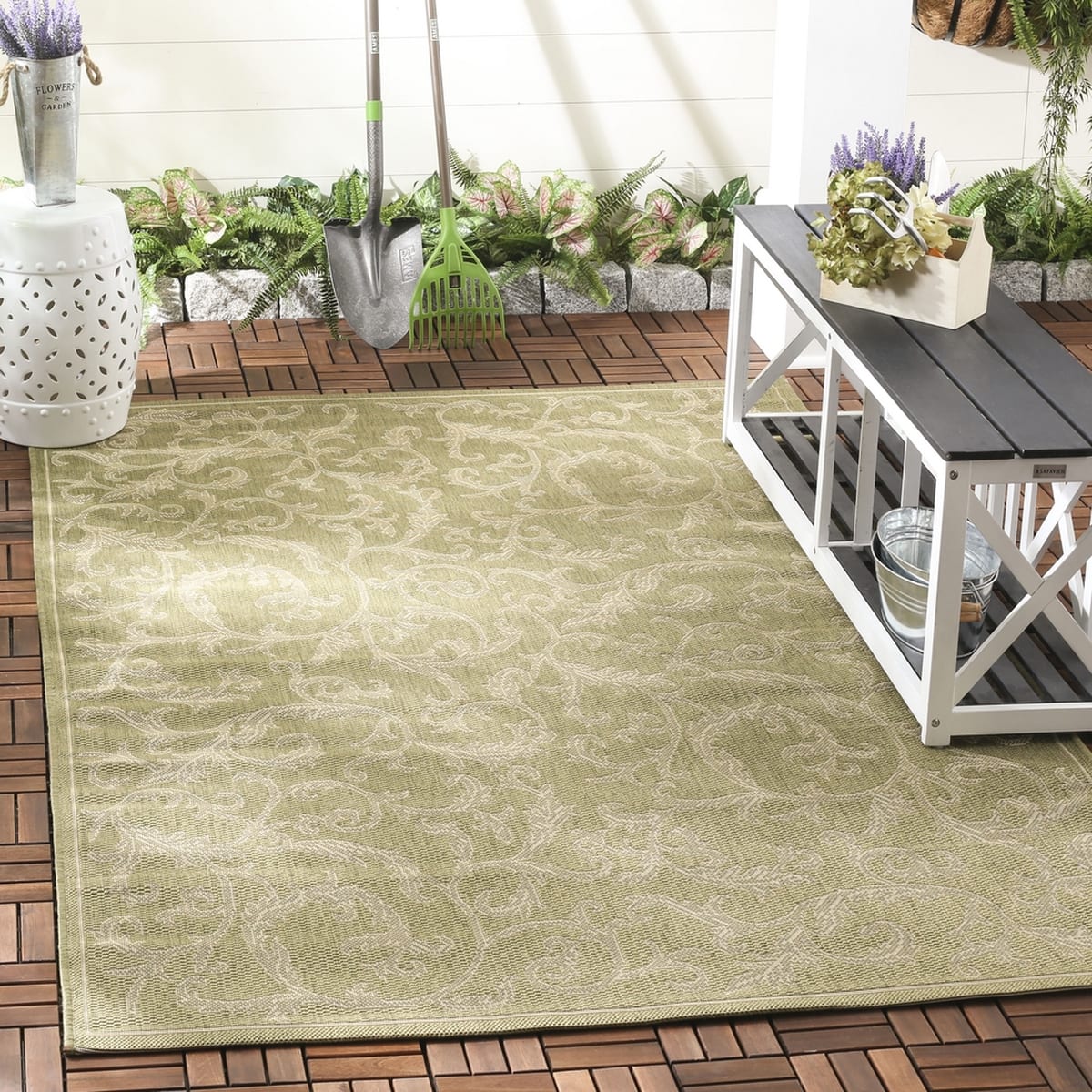 Safavieh Courtyard CY2653-1E06 Olive - Natural | Rug Studio