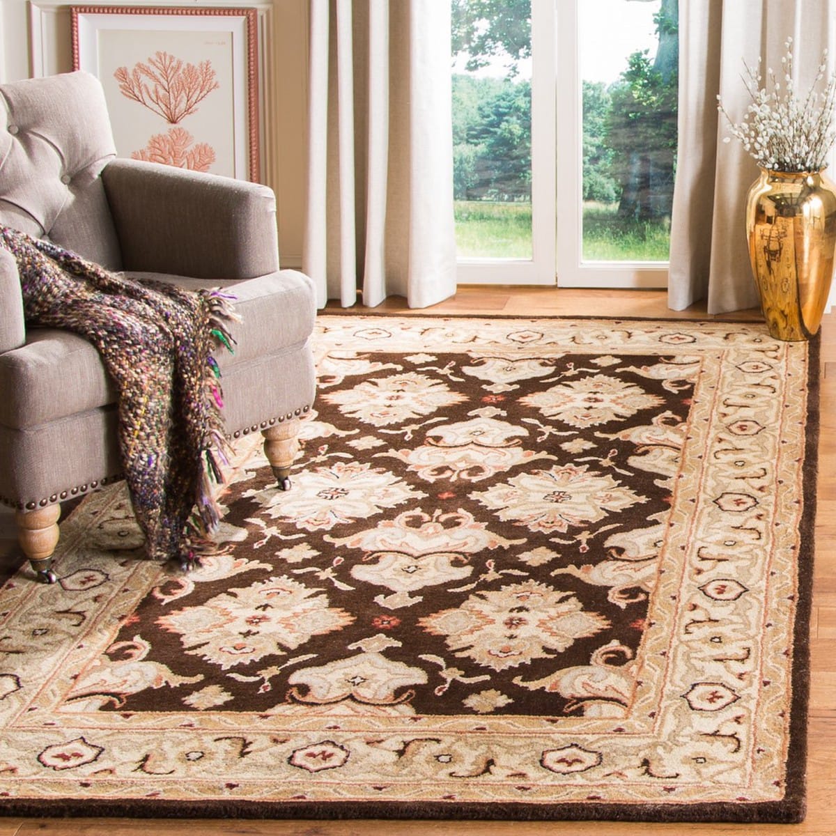 Safavieh Heritage HG817B Espresso - Ivory | Rug Studio