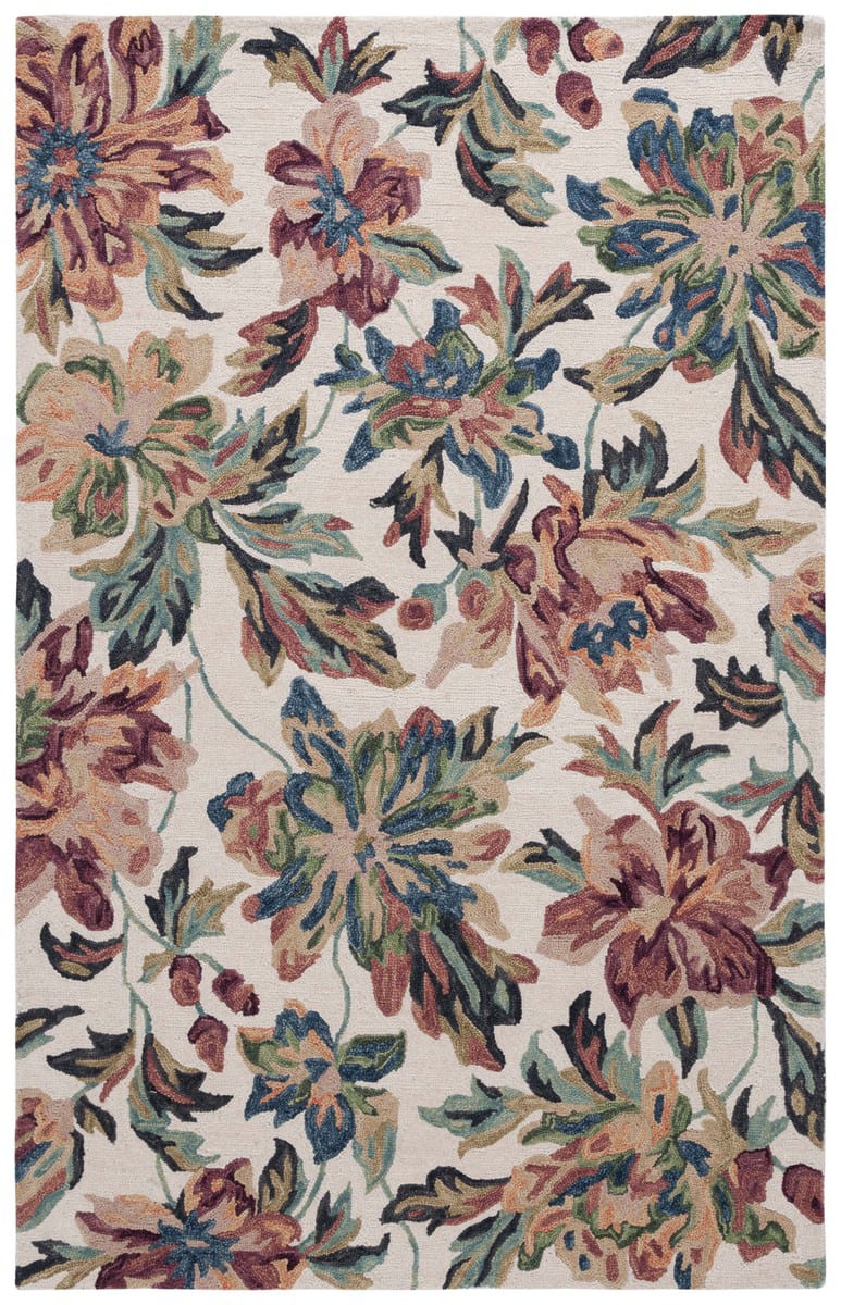 Safavieh Blossom Blm467A Ivory - Plum | Rug Studio