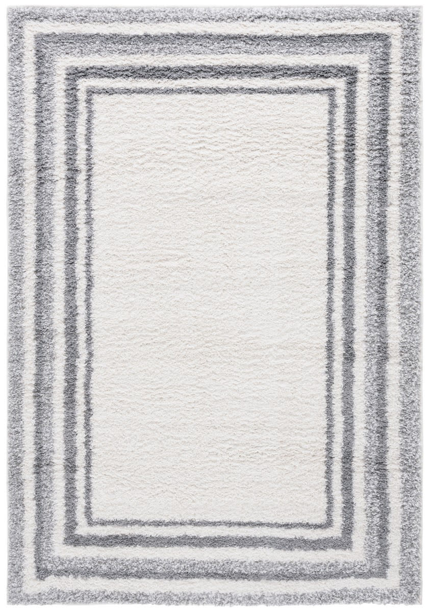 Safavieh Border Stripe Shag Bsp251F Ivory - Grey | Rug Studio