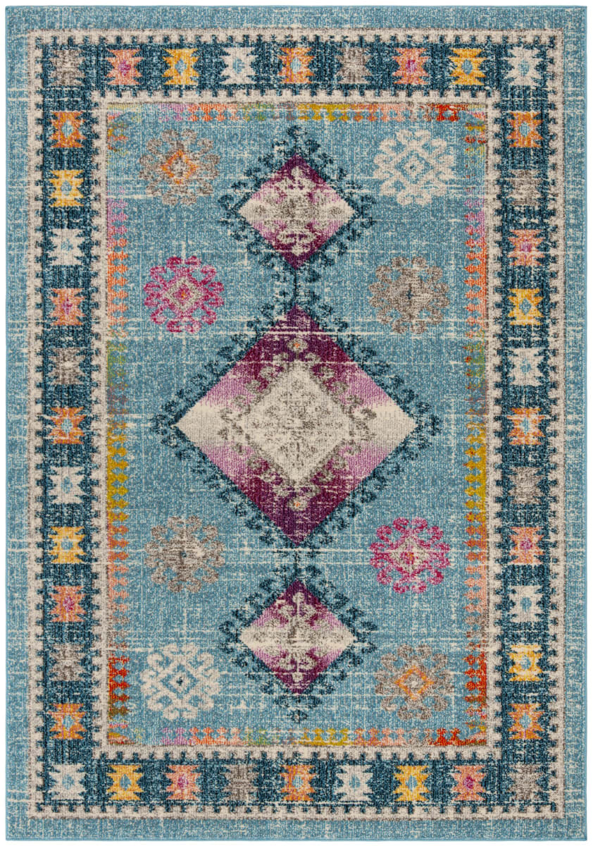 Safavieh Madison MAD305M Light Blue - Fuchsia | Rug Studio