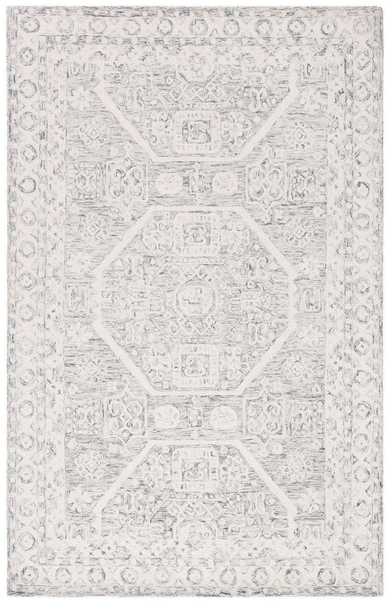 Safavieh Micro-Loop Mlp524H Charcoal - Ivory | Rug Studio