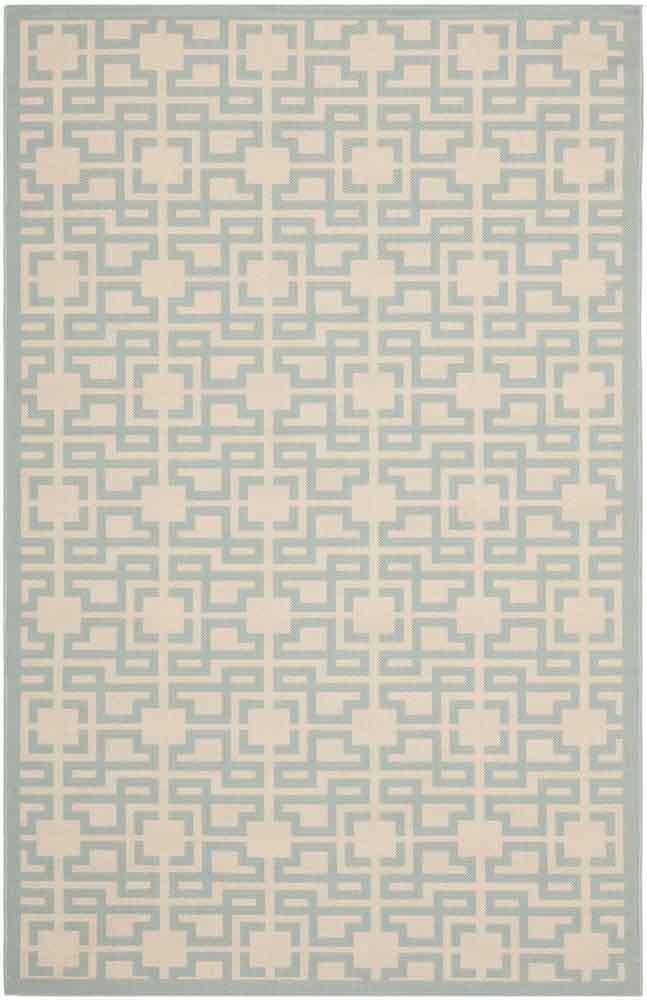 Martha Stewart Machine Made MSR4281-223 Beige - Aqua | Rug Studio