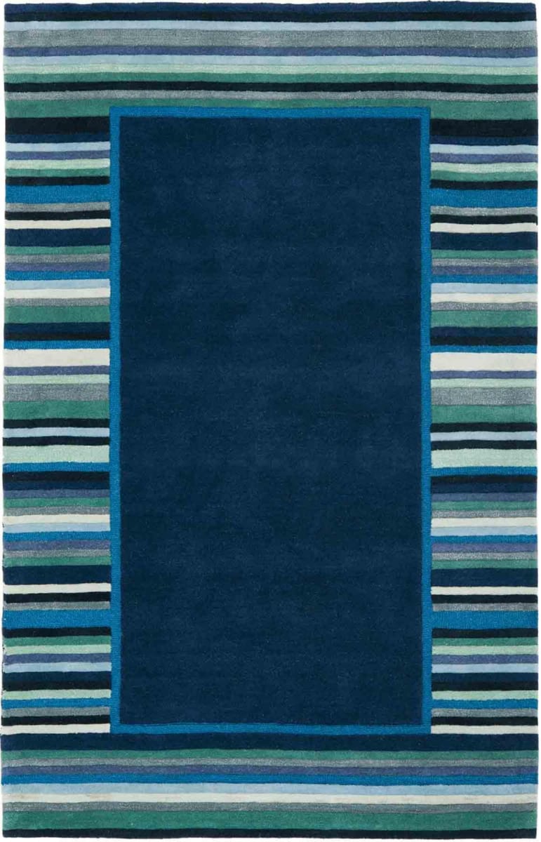 Martha Stewart Striped Border Msr4715C Wrought Iron | Rug Studio