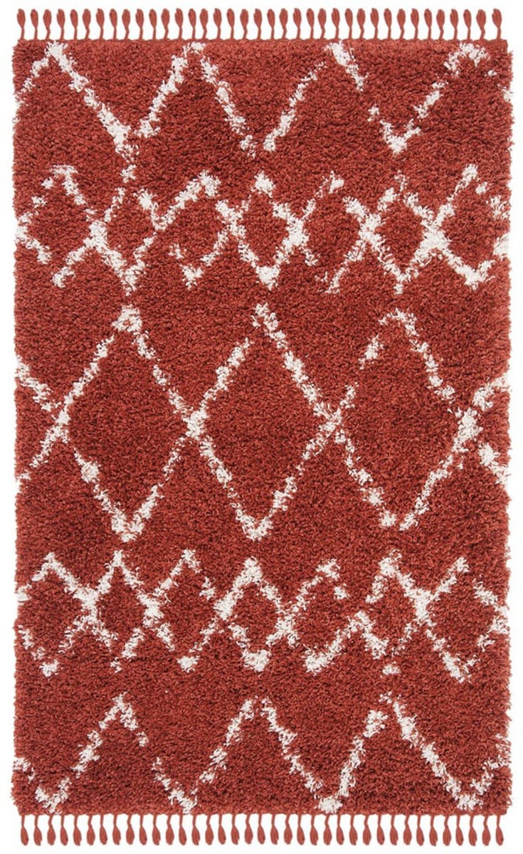 Safavieh Pro Lux Shag Plx434P Rust - Creme | Rug Studio