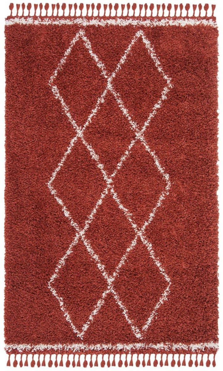 Safavieh Pro Lux Shag Plx435P Rust - Creme | Rug Studio