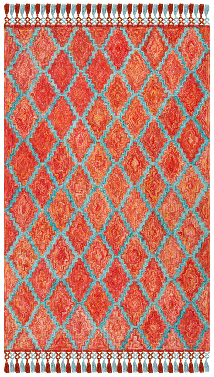 Sahara SAH467P Rust - Aqua | Rug Studio