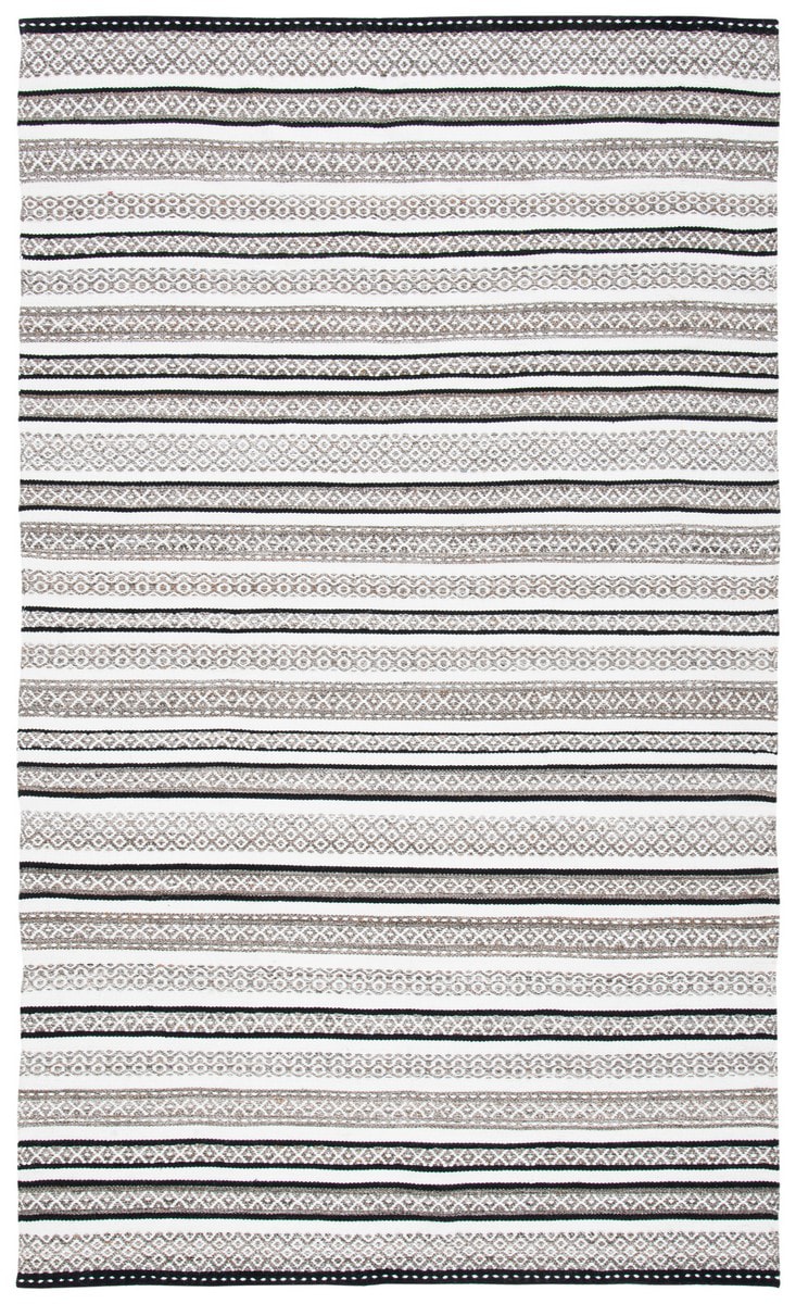 Safavieh Striped Kilim Stk102Z Black - Ivory | Rug Studio