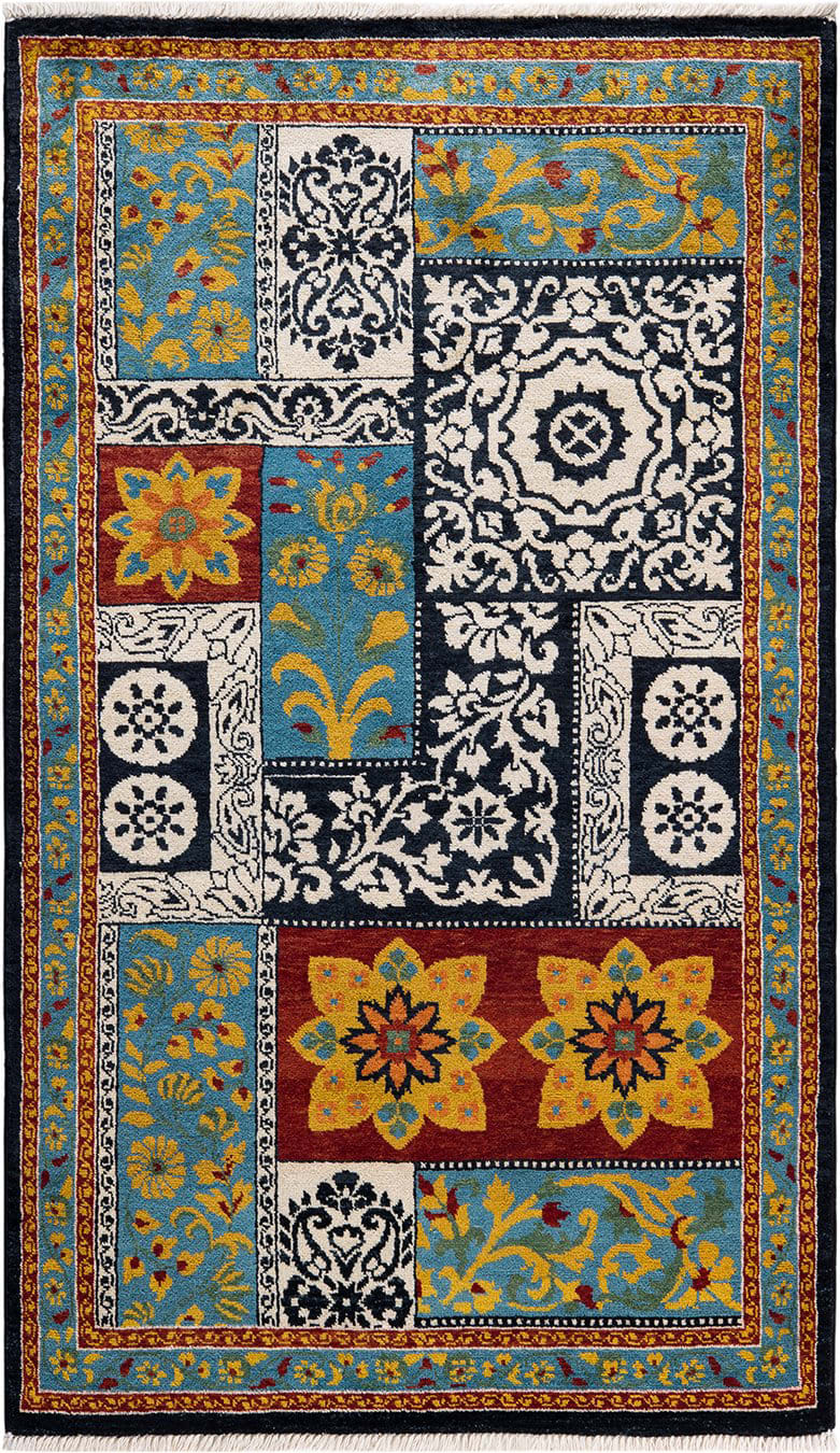 Solo Rugs Suzani M1686-64 Black | Rug Studio