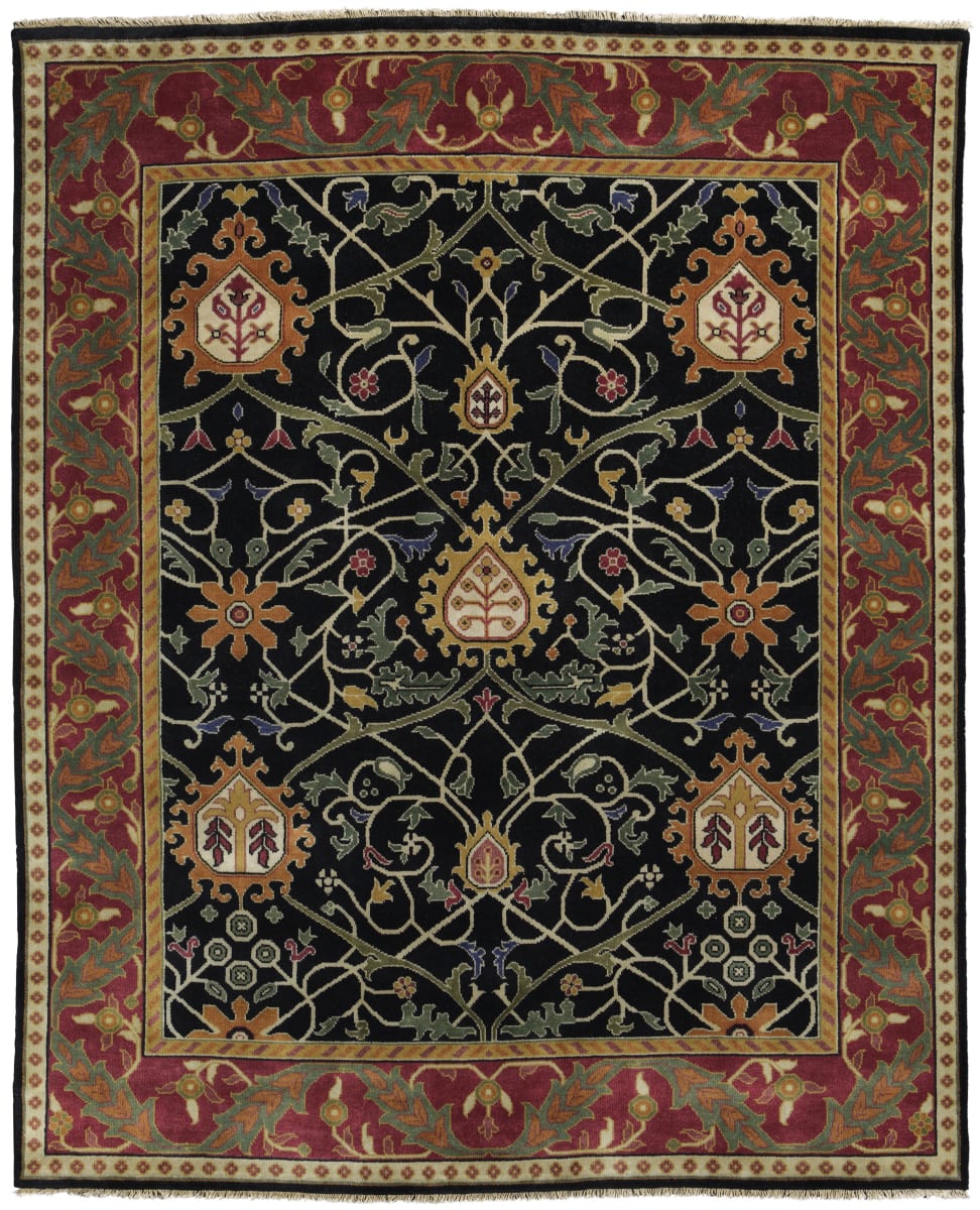 Southwest Looms Arts and Crafts PC-37A Black - Raspberry | Rug Studio