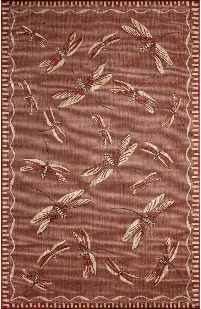 Trans-Ocean Carmel Dragonfly 844034 Chili | Rug Studio