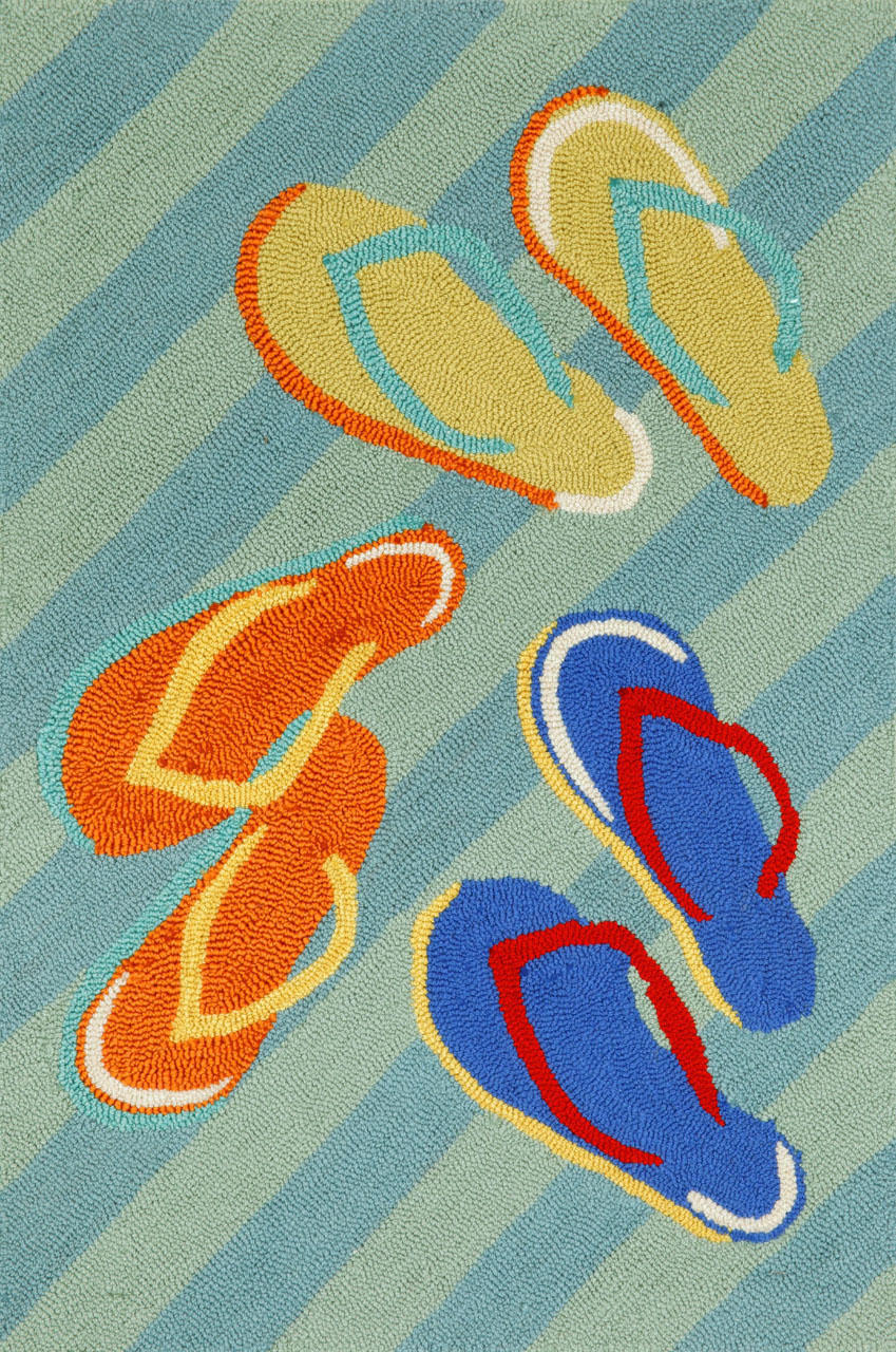Trans-Ocean Frontporch Flip Flops 140503 Blue | Rug Studio